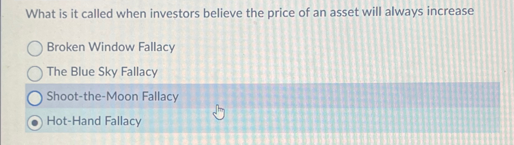 Solved What is it called when investors believe the price of | Chegg.com