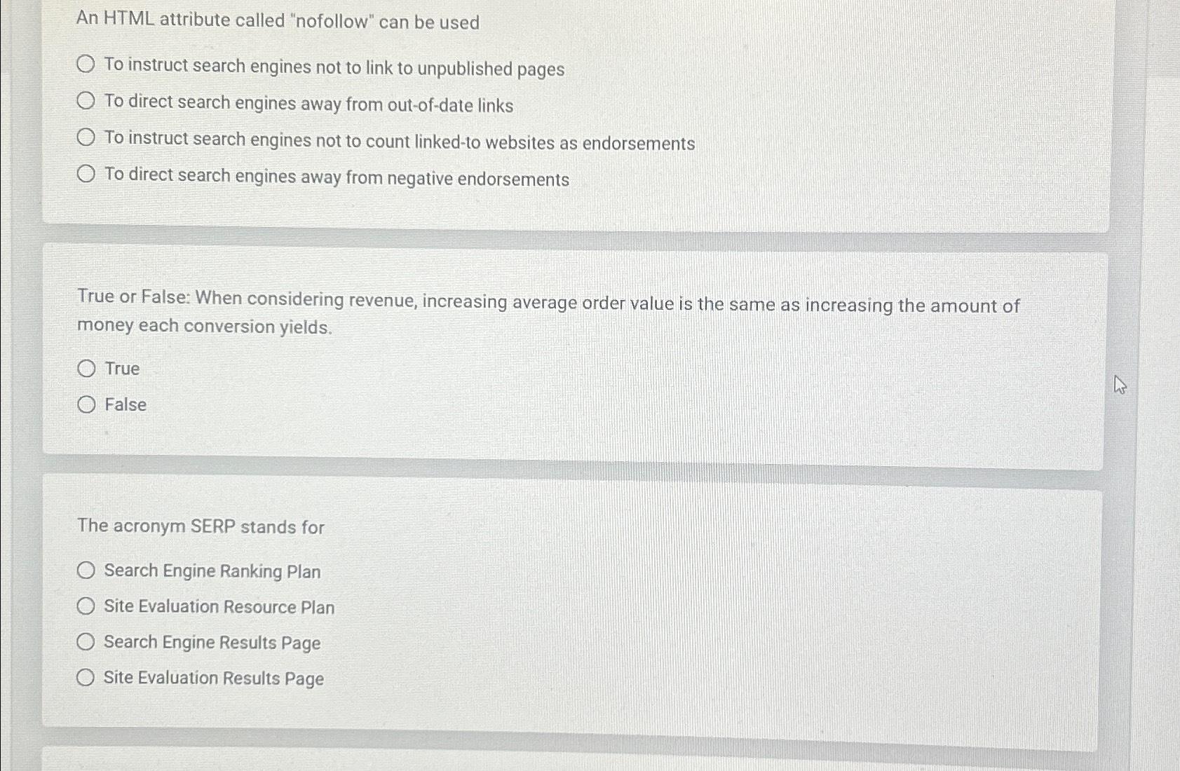 Solved An HTML attribute called "nofollow" can be usedTo | Chegg.com