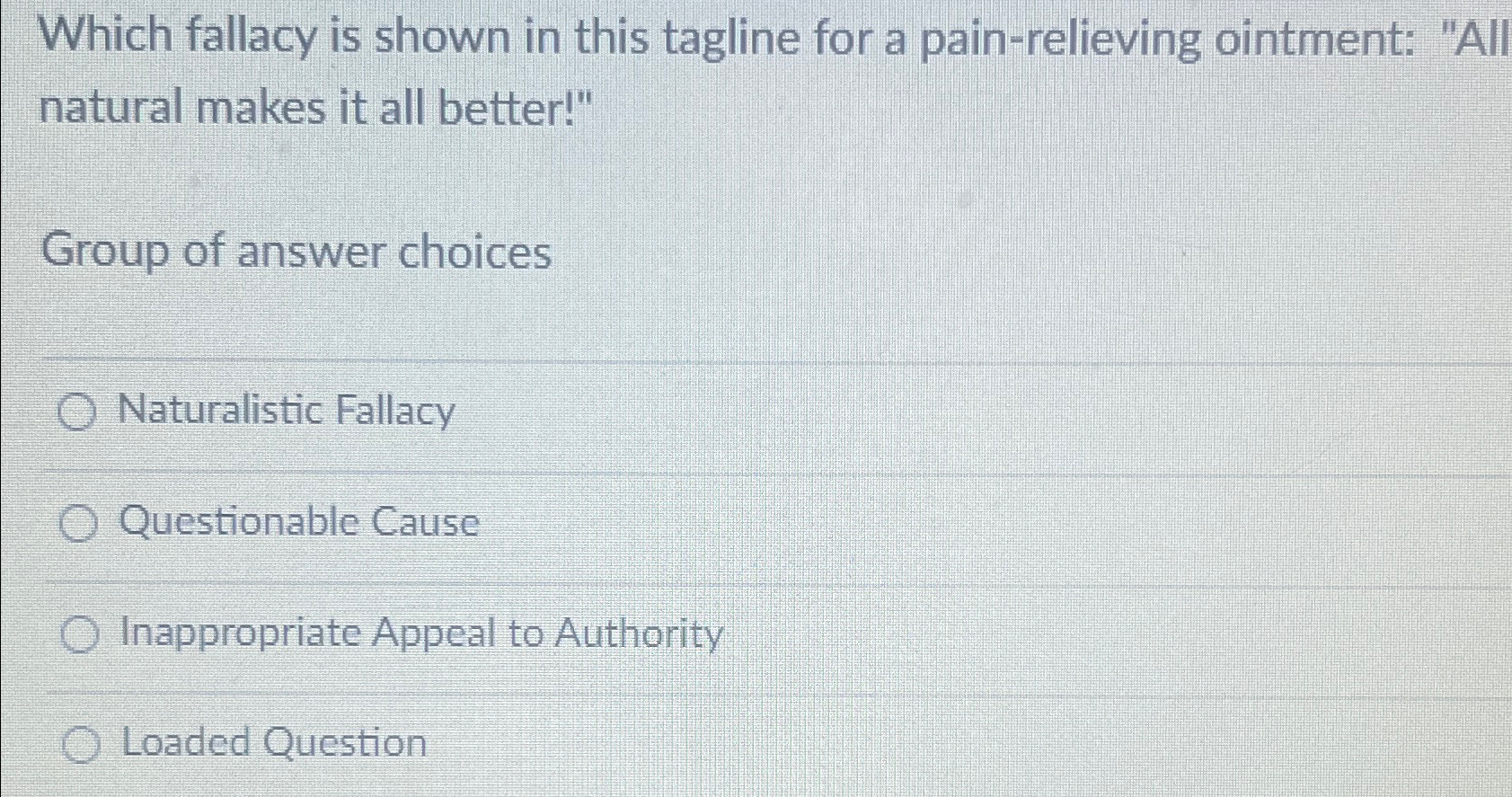 Solved Which fallacy is shown in this tagline for a | Chegg.com