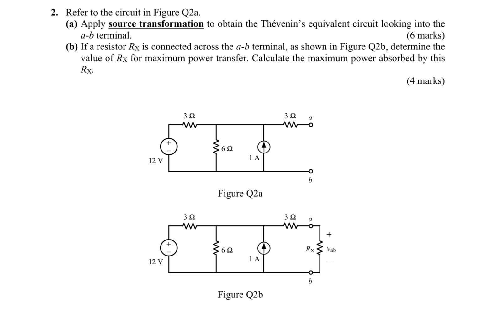 Solved Refer to the circuit in Figure Q2a.(a) ﻿Apply source | Chegg.com