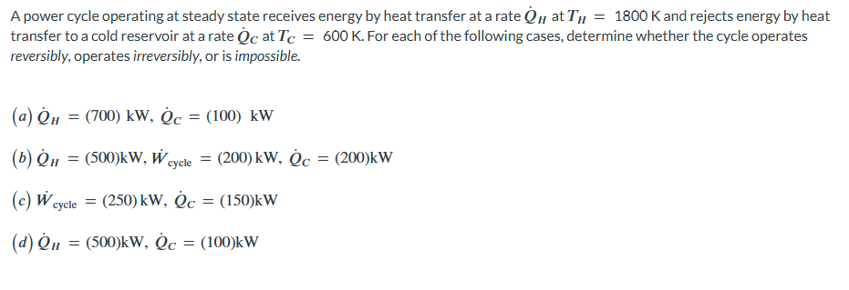 Solved A power cycle operating at ﻿steady state receives | Chegg.com
