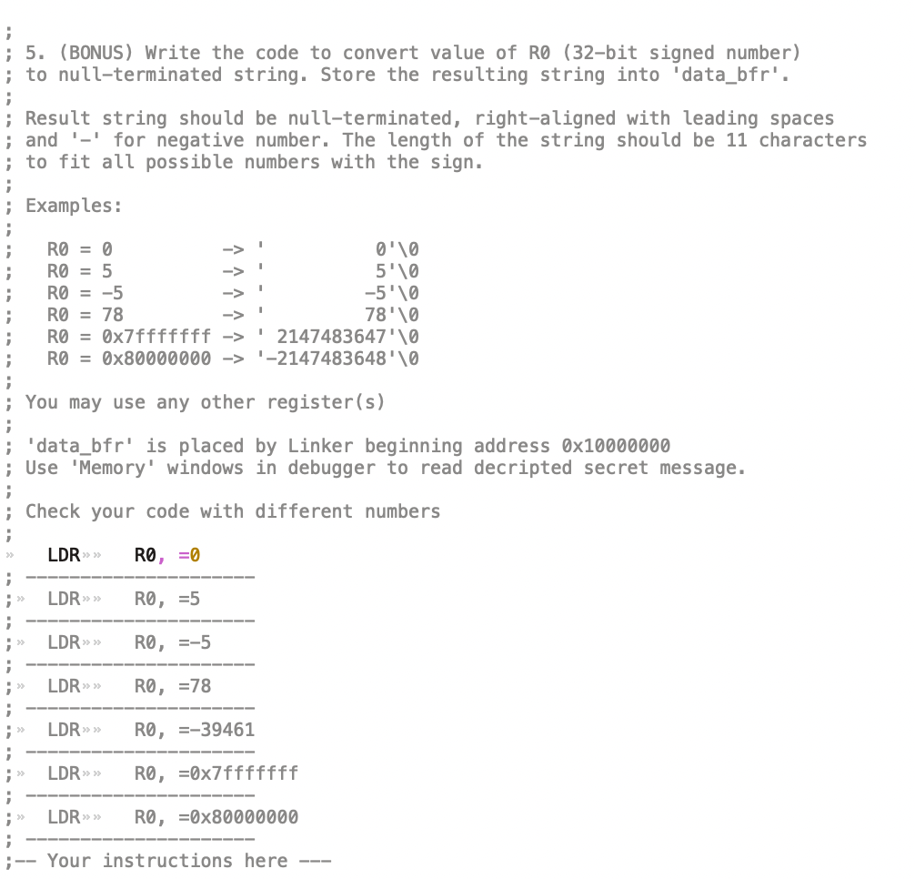 Solved Code in ARM M4 ﻿Cortex Please | Chegg.com