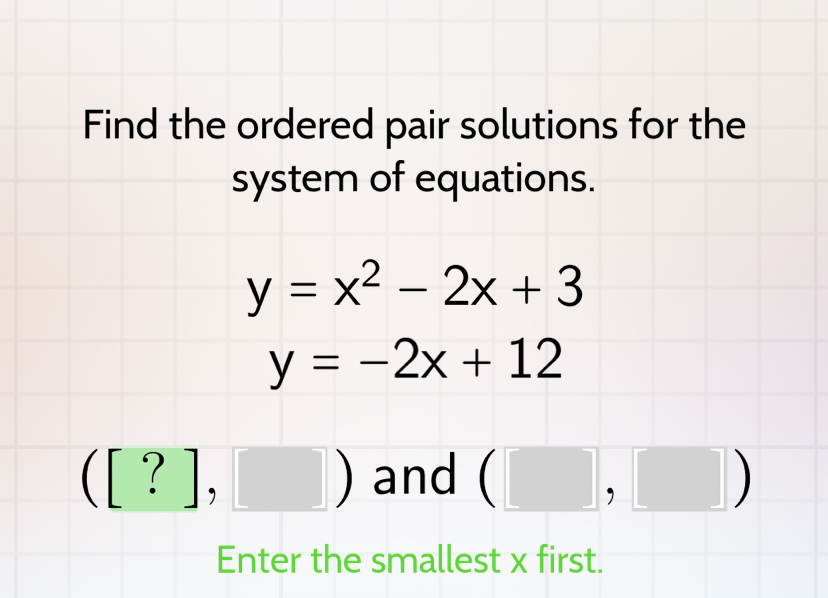 Solved Find the ordered pair solutions for the system of | Chegg.com