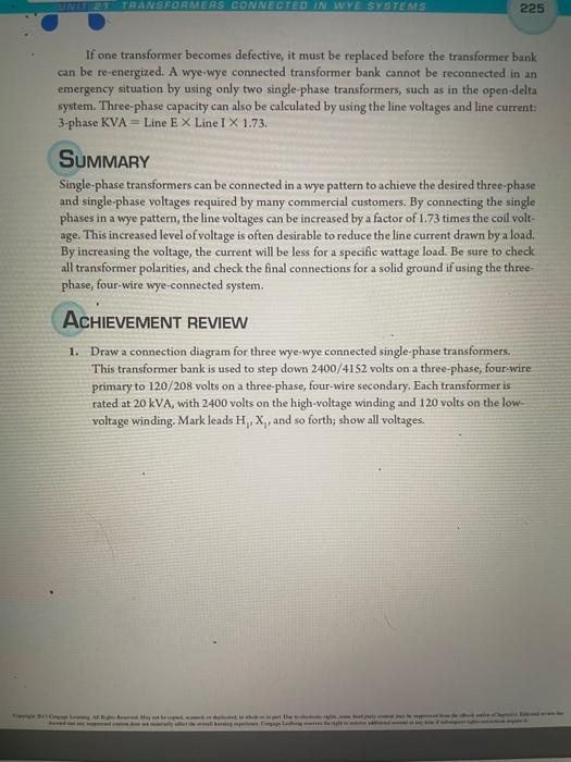 Solved If one transformer becomes defective, it must be | Chegg.com