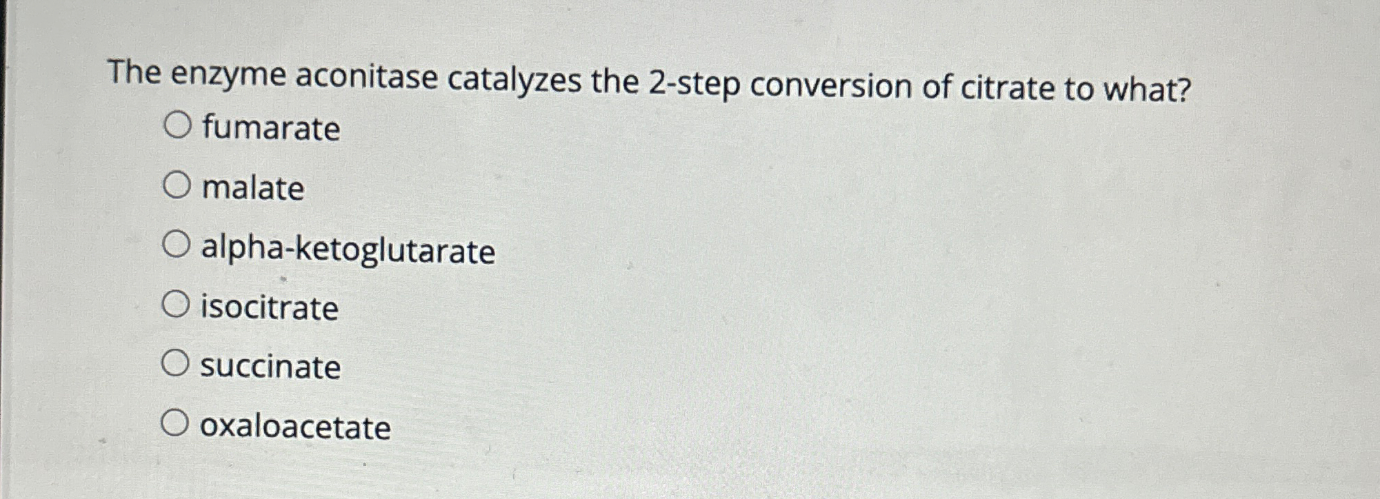Solved The enzyme aconitase catalyzes the 2-step conversion | Chegg.com