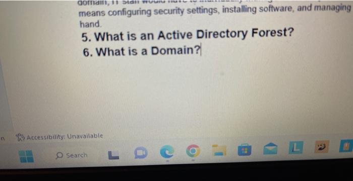 Solved means configuring security settings, installing | Chegg.com