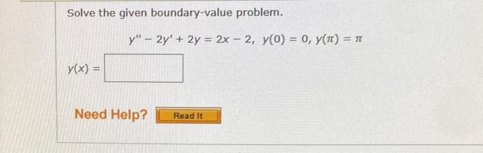 Solved Solve the given boundary-value problem. | Chegg.com