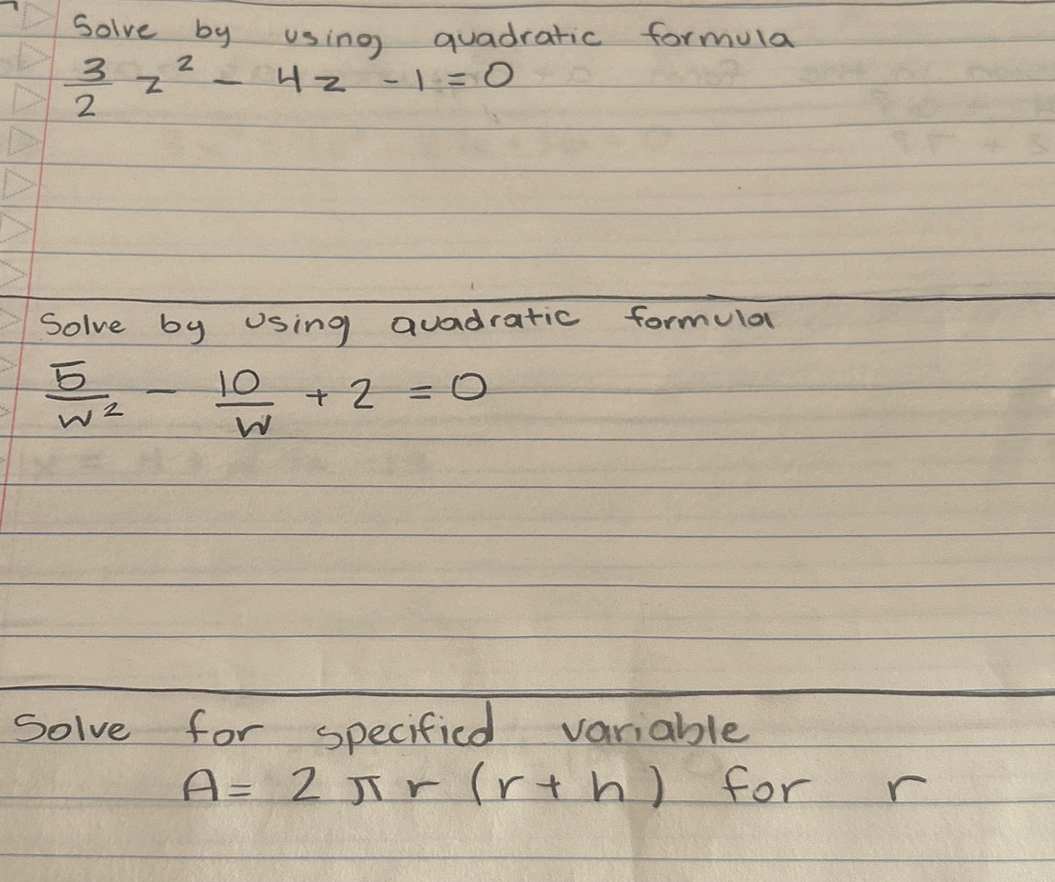 Solved Solve by using quadratic formula32z2-4z-1=0Solve by | Chegg.com