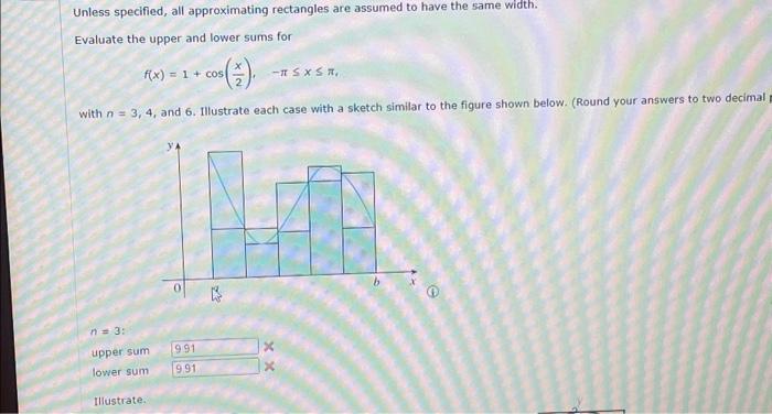 Solved Unless specified, all approximating rectangles are | Chegg.com