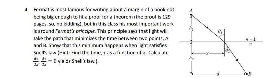 Solved 4. Fermat is most famous for writing about a margin | Chegg.com