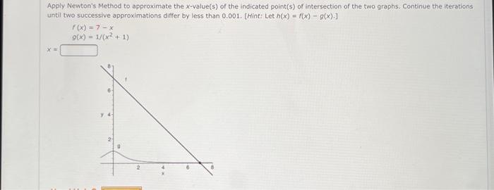 Solved Apply Newton's Method to approximate the x-value(s) | Chegg.com