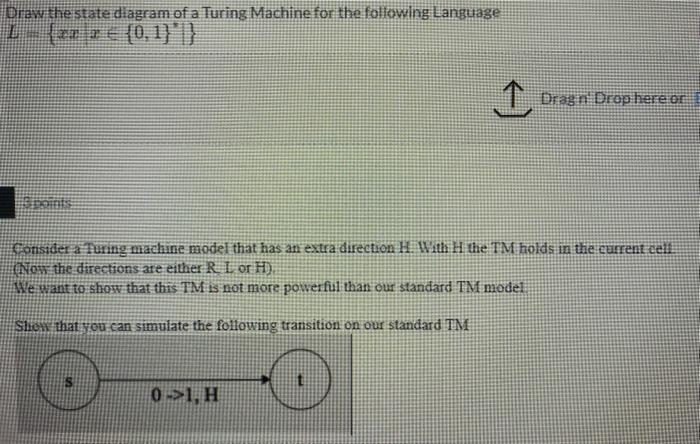 Solved Draw the state diagram of a Turing Machine for the | Chegg.com