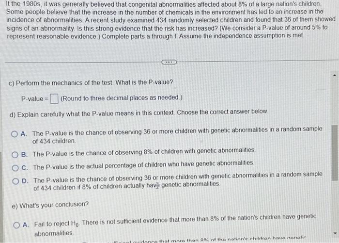 Solved It the 1980 s, it was generally believed that | Chegg.com