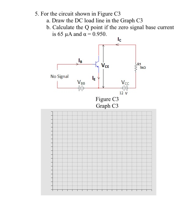 Solved 5. For the circuit shown in Figure C3 a. Draw the DC | Chegg.com