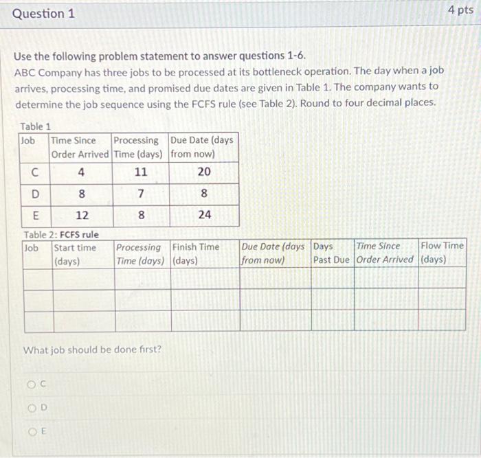 Solved Use the following problem statement to answer | Chegg.com