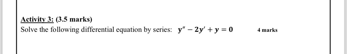 Solved Activity 3: (3.5 ﻿marks)Solve the following | Chegg.com