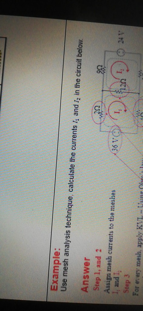 Solved Example: Use mesh analysis technique, calculate the | Chegg.com