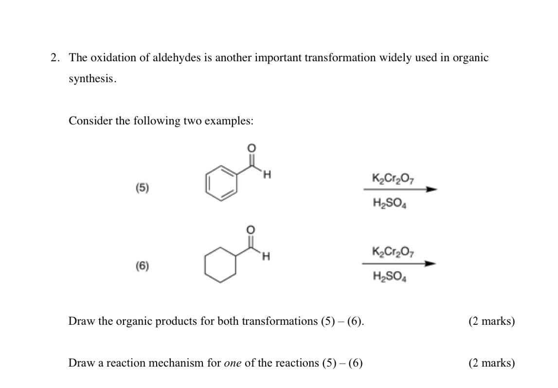 Solved The oxidation of aldehydes is another important | Chegg.com