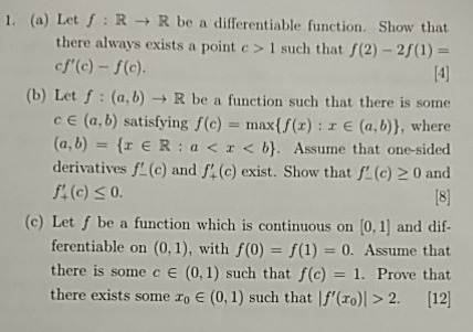 Solved (a) ﻿Let f:R→R ﻿be a differentiable function. Show | Chegg.com