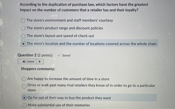 Solved According to the duplication of purchase law, which | Chegg.com