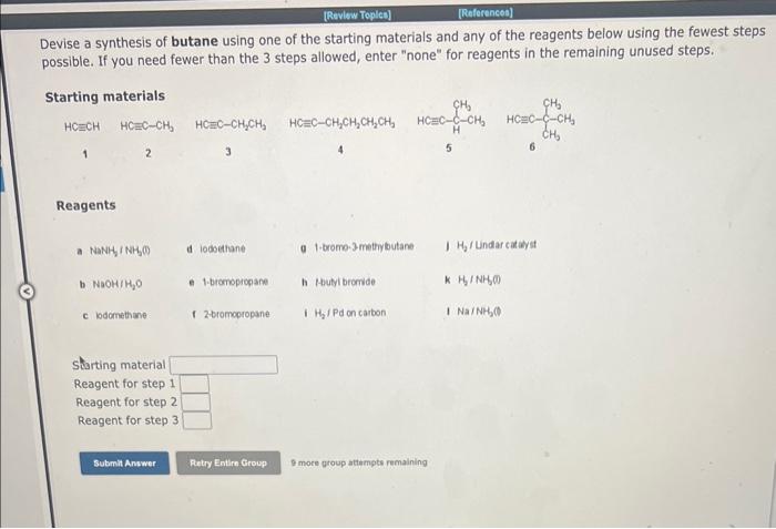 Solved Devise a synthesis of butane using one of the | Chegg.com