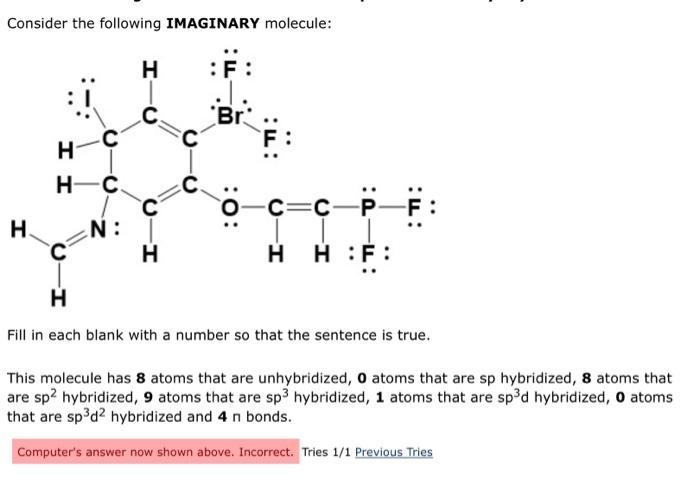 Solved Consider the following IMAGINARY molecule: Fill in | Chegg.com