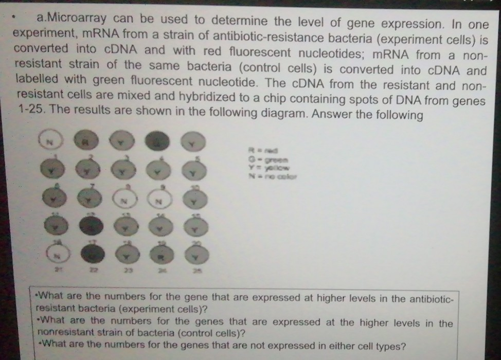 Solved a. Microarray can be used to determine the level of | Chegg.com