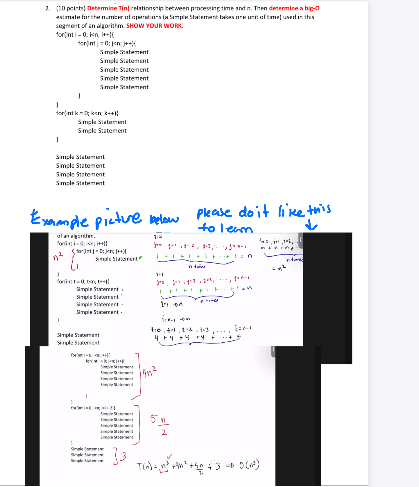 Solved (10 ﻿points) ﻿Determine T(n) ﻿relationship between | Chegg.com