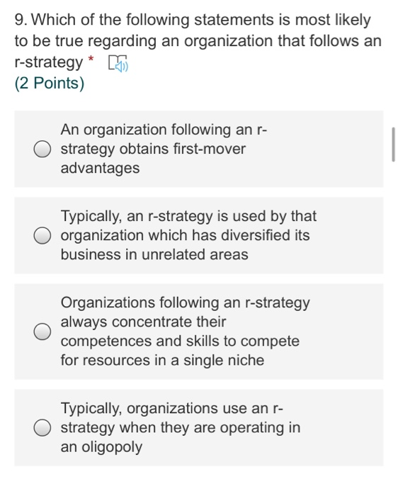 Solved 9. Which of the following statements is most likely | Chegg.com