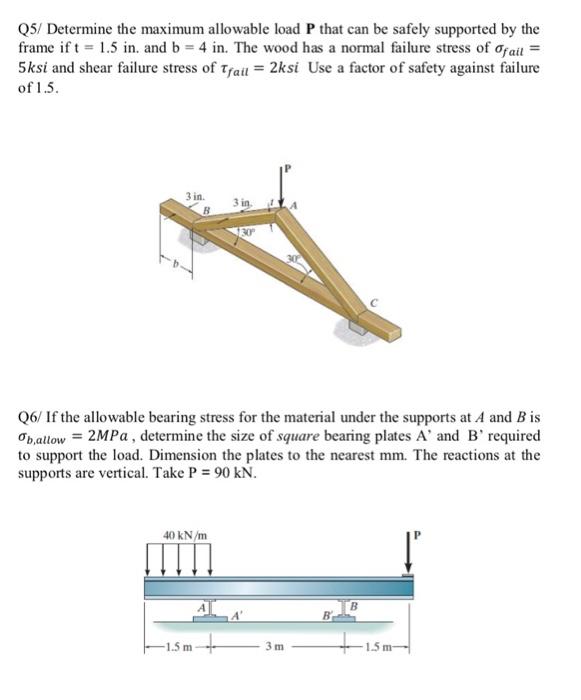 Solved Q5/ Determine the maximum allowable load P that can | Chegg.com