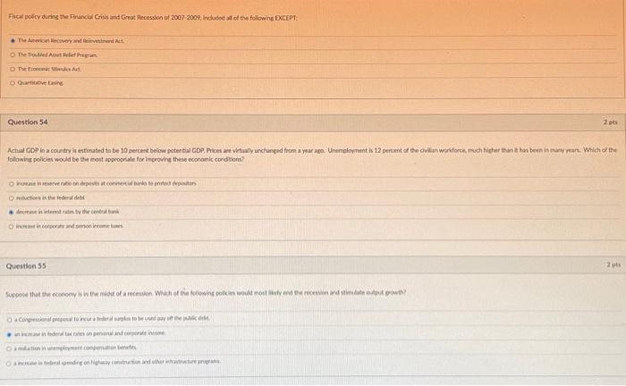 Solved Flical polcy during the Financial Gritis and Grat | Chegg.com