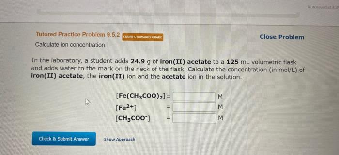 Solved In the laboratory, a student adds 24.9 g of iron(II) | Chegg.com