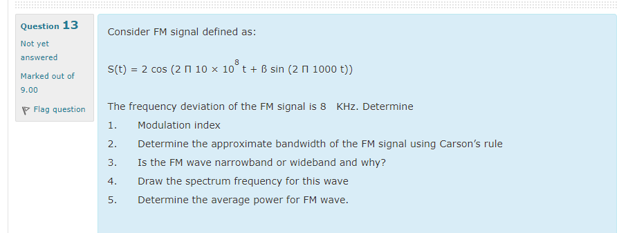 Solved Consider FM signal defined | Chegg.com
