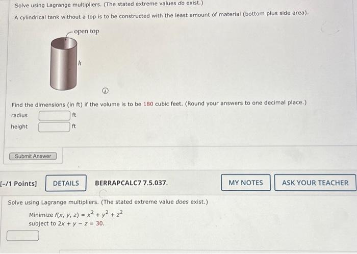 Solved Solve Using Lagrange Multipliers The Stated Extreme