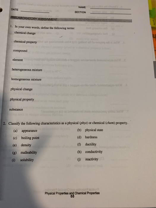 Solved DATE NAME SECTION PRELABORATORY ASSIGNMENT 1. In your | Chegg.com Solved DATE NAME SECTION PRELABORATORY ASSIGNMENT 1. In your | Chegg.com
