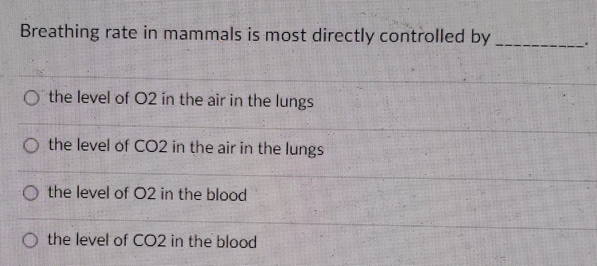 Solved Breathing rate in mammals is most directly controlled | Chegg.com
