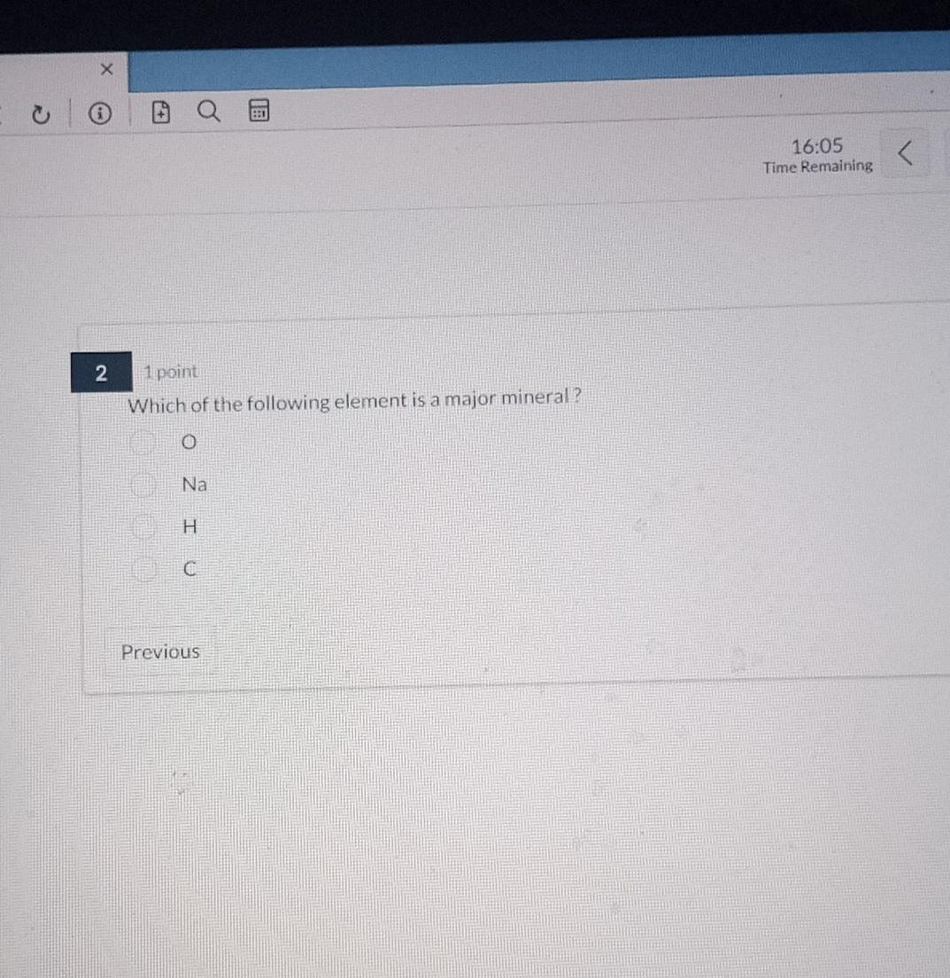Solved 21 ﻿pointWhich of the following element is a major | Chegg.com