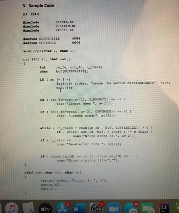 Workshop D Operating Systems Programming - 300698 1 | Chegg.com