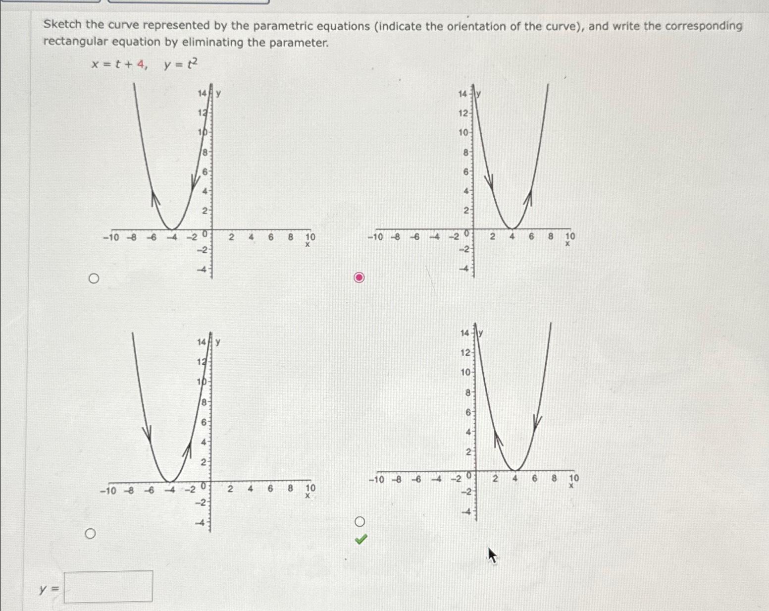 Solved Sketch the curve represented by the parametric | Chegg.com