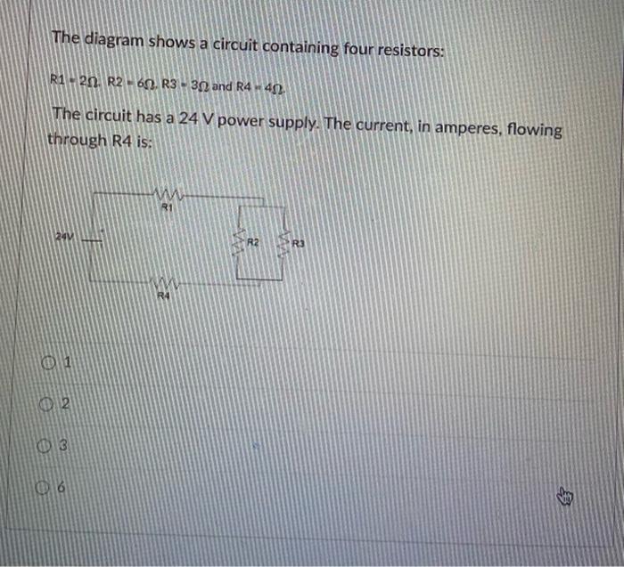 [Solved]: The diagram shows a circuit containing four resis