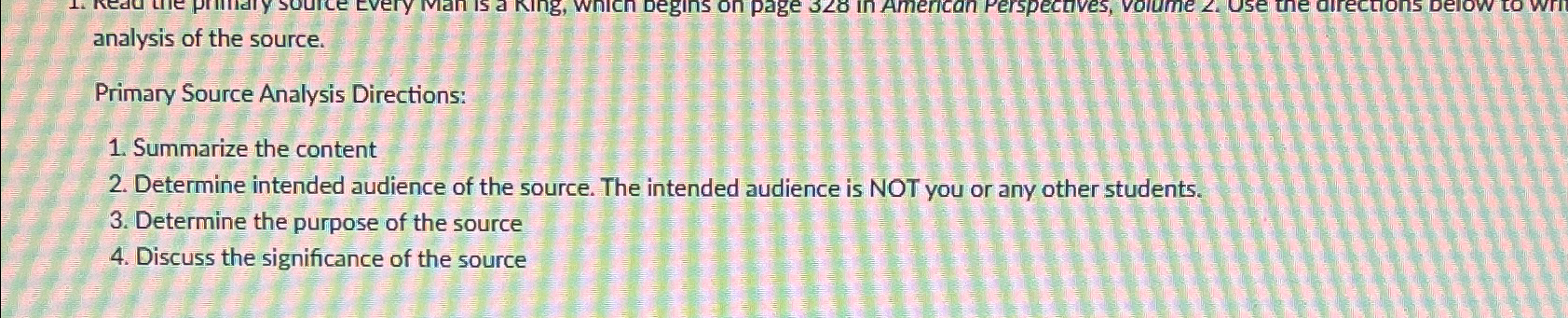 analysis of the source.Primary Source Analysis | Chegg.com