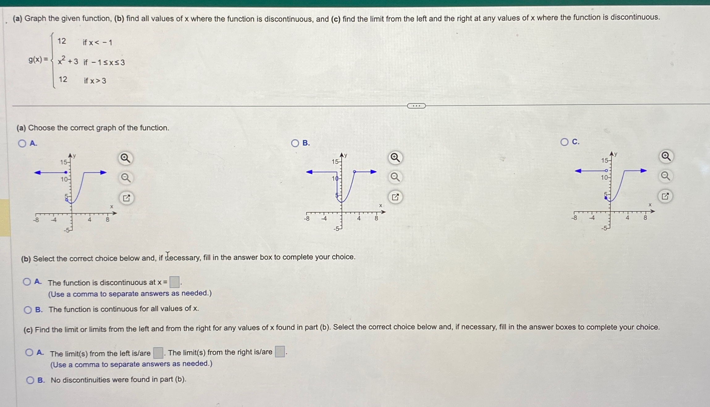 Solved (a) ﻿Graph the given function, (b) ﻿find all values | Chegg.com