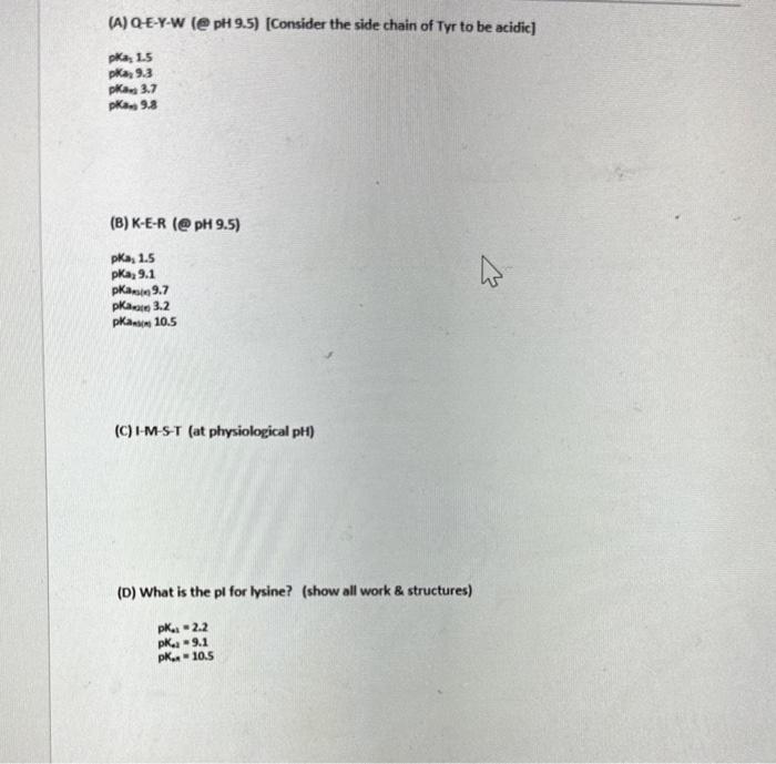 Solved (C) I-M-S-T (at physiological pH) (D) What is the pl | Chegg.com