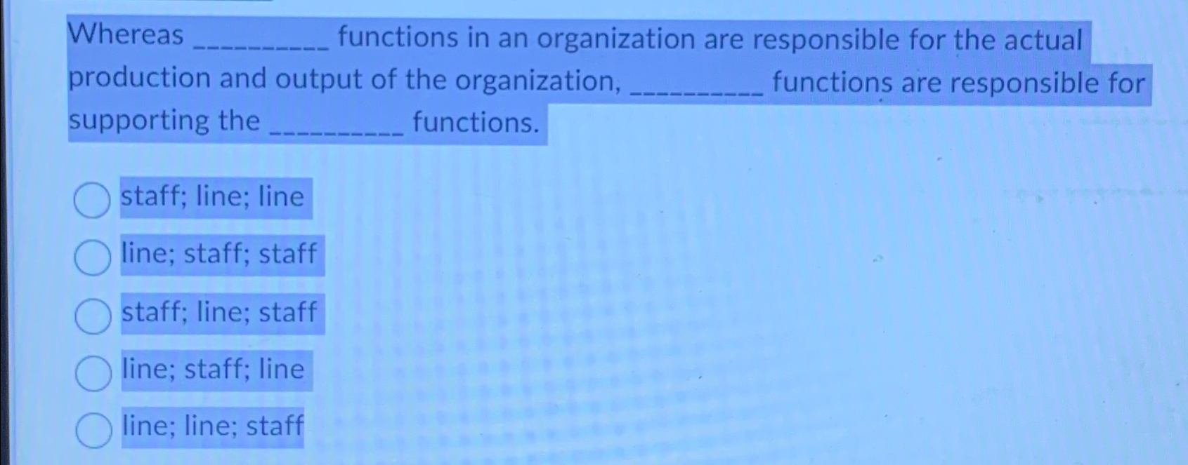 Solved Whereas q, ﻿functions in an organization are | Chegg.com