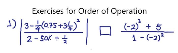 Solved use order of operations to solve. i do not need a | Chegg.com