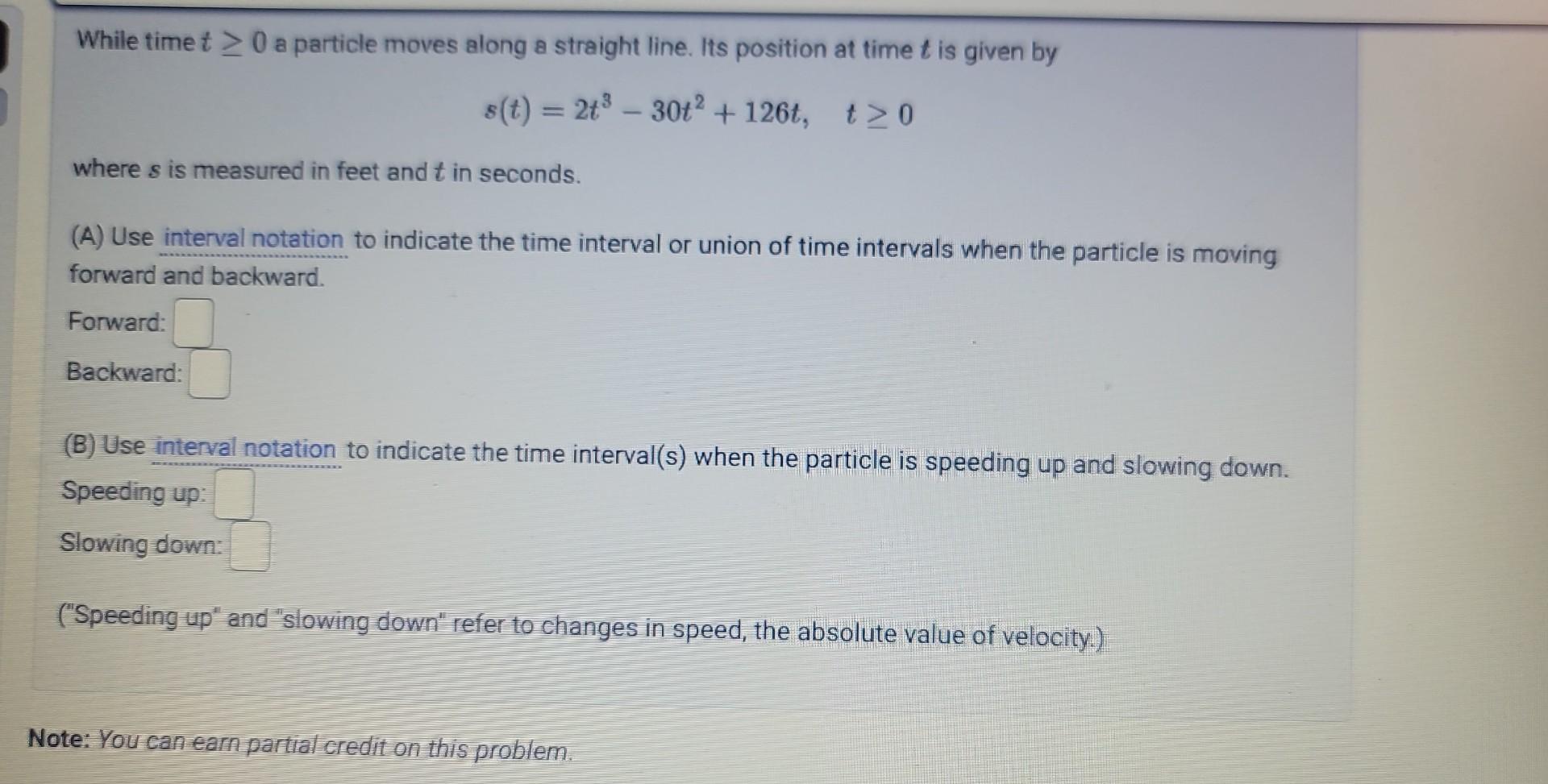 Solved While time t≥0 a particle moves along a straight | Chegg.com