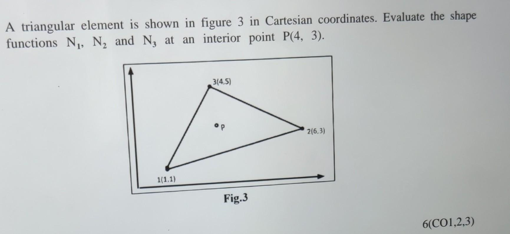 Solved a triangular element is shown in figure 3 with | Chegg.com