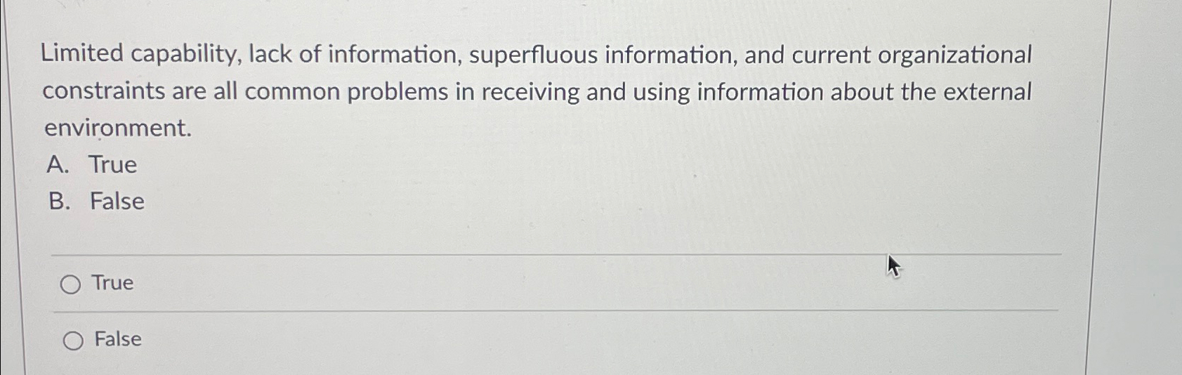 Solved Limited capability, lack of information, superfluous | Chegg.com