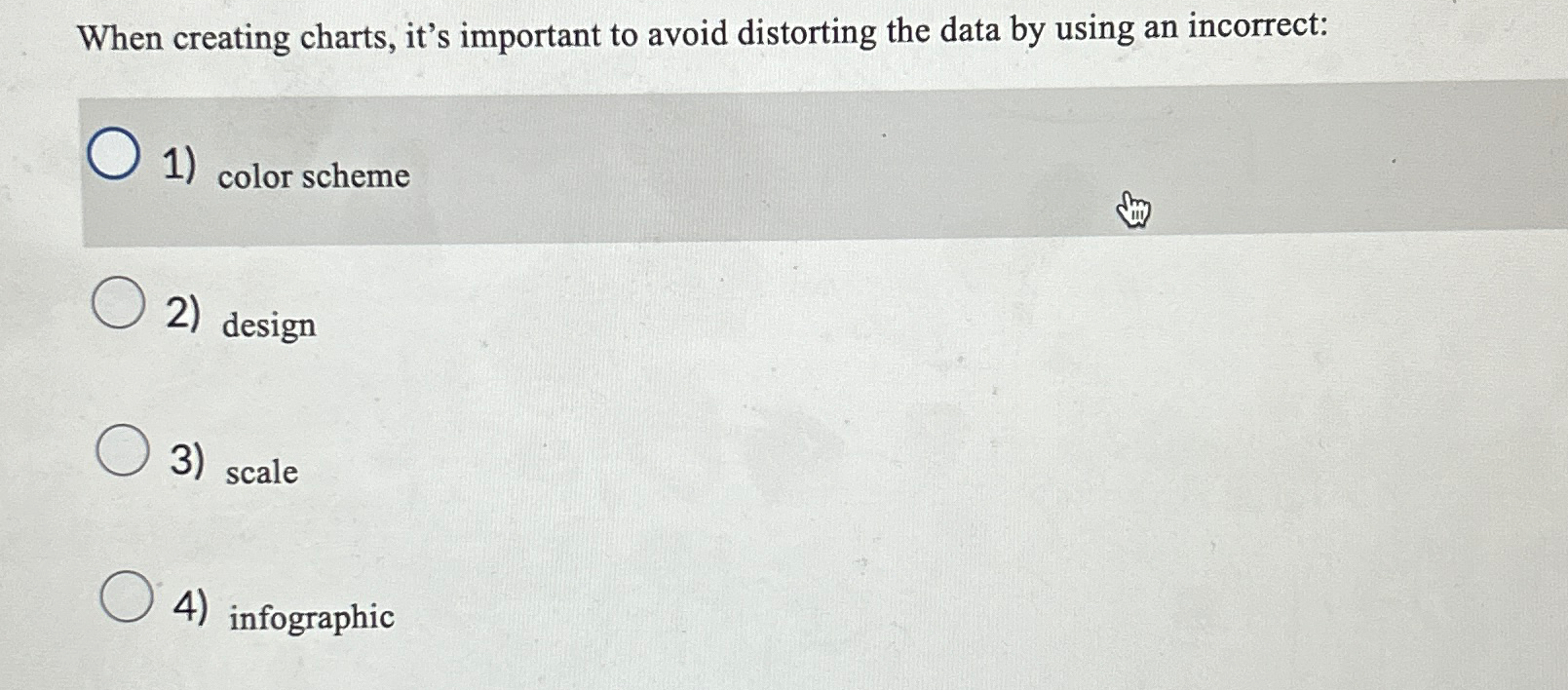Solved When creating charts, it's important to avoid | Chegg.com