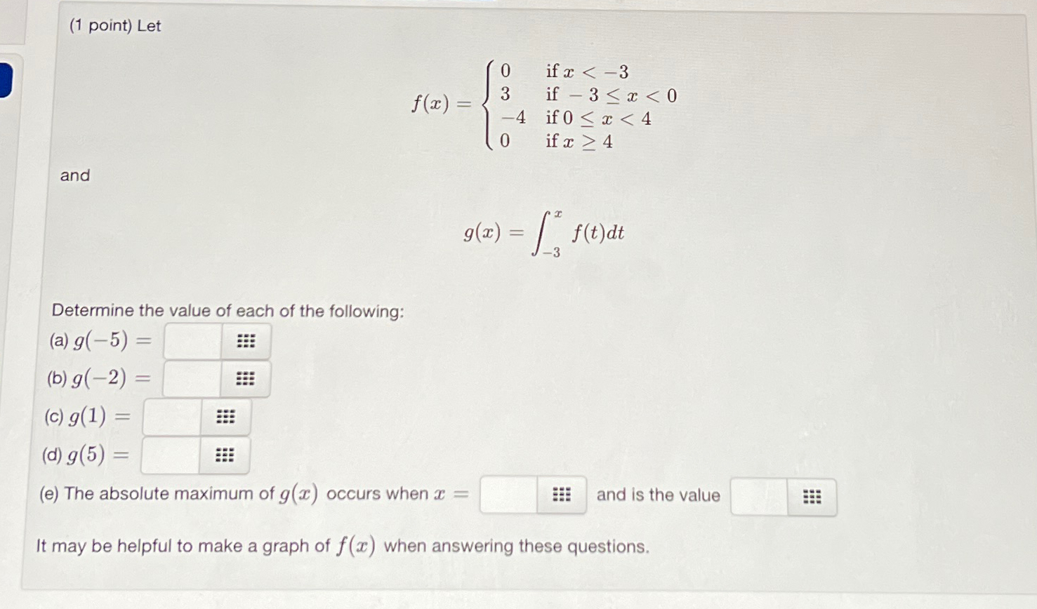 Solved (1 ﻿point) | Chegg.com